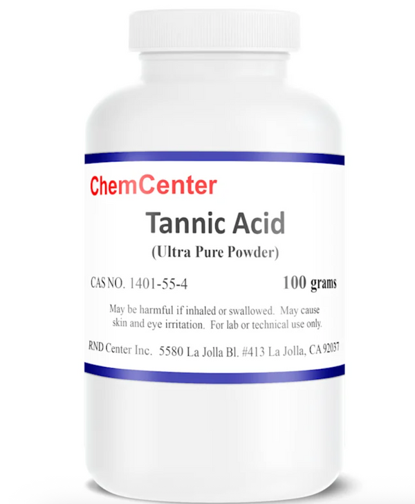 Tannic Acid, Ultra Pure, Powder, 99% min., 100 grams – RND Center Inc.